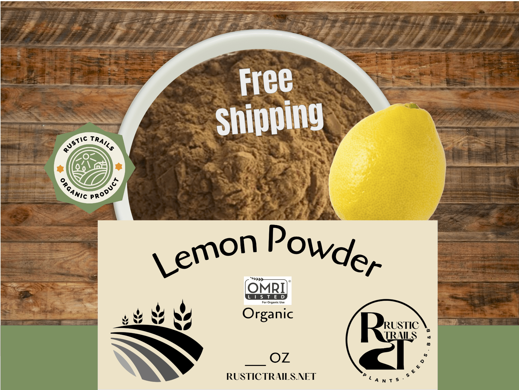 Organic Lemon Powder - Rustic Trails Texas LLC
